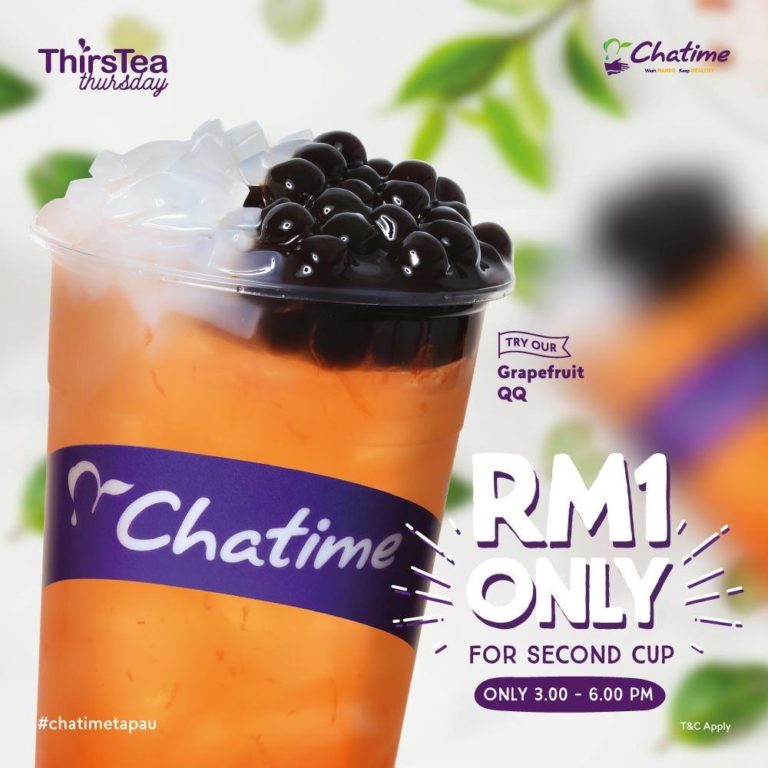 Promosi Chatime : Hanya Tambah RM1 Sahaja Untuk Pembelian Kedua