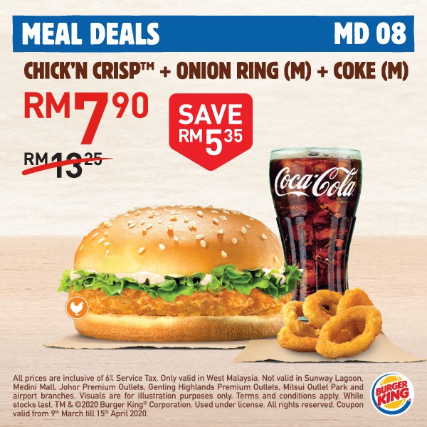 Promosi Burger King : Kupon Digital Berbaloi (Mac April 2020) - Saji.my