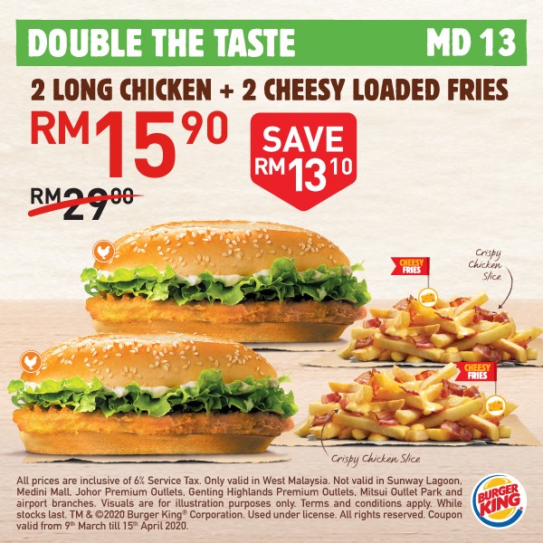 Promosi Burger King : Kupon Digital Berbaloi (Mac April 2020) - Saji.my