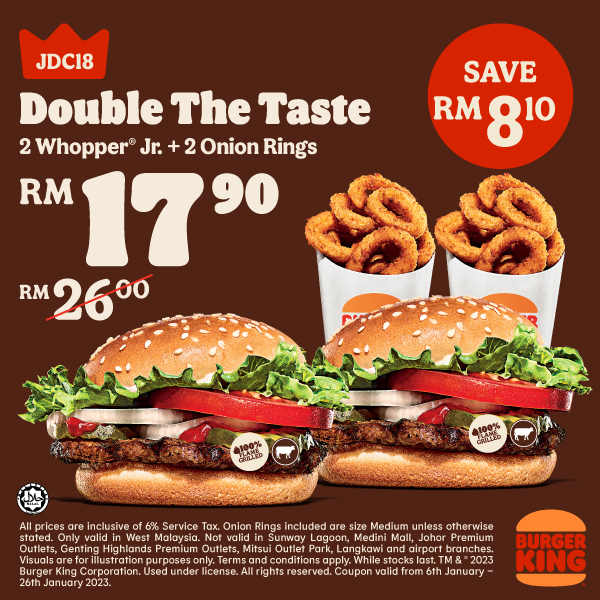 Promosi Burger King Jan 2023: Kupon Digital Burger King Special Untuk ...